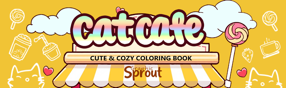 Amazon.com: Cat Cafe: Coloring Book for Adults and Teens Featuring ...