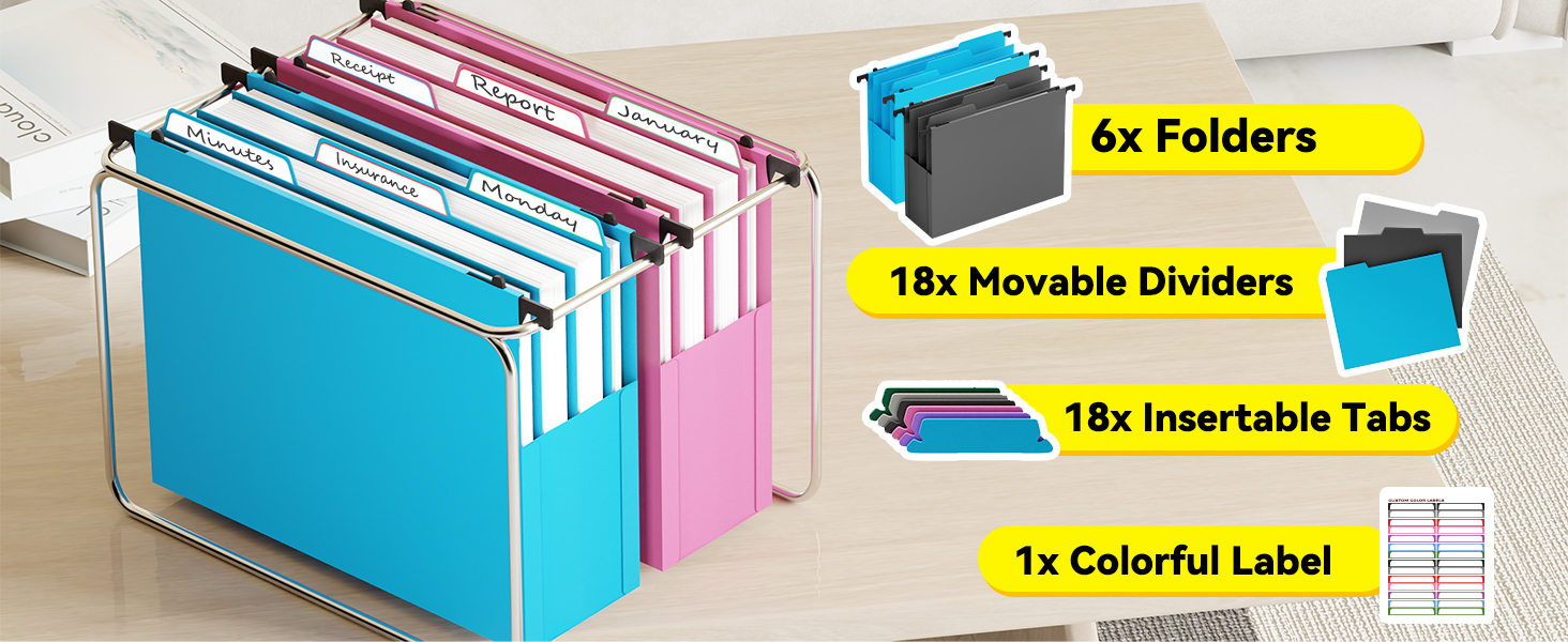 Amazon.com : Ansook Plastic Large Capacity Hanging File Folders Letter ...