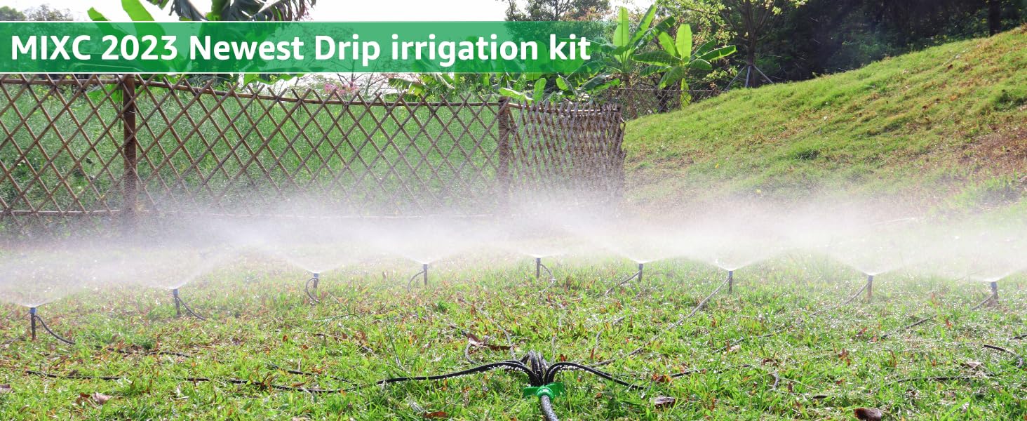 Amazon.com : MIXC 2023 Newest Drip Irrigation Kit with 12-Port Manifold ...