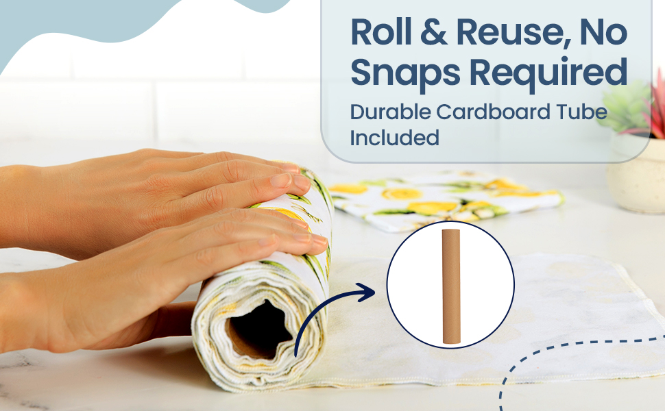 Amazon.com: Reusable Paper Towels Washable Roll (12"x10”) - Soft Absorbent 100% Cloth Paper ...