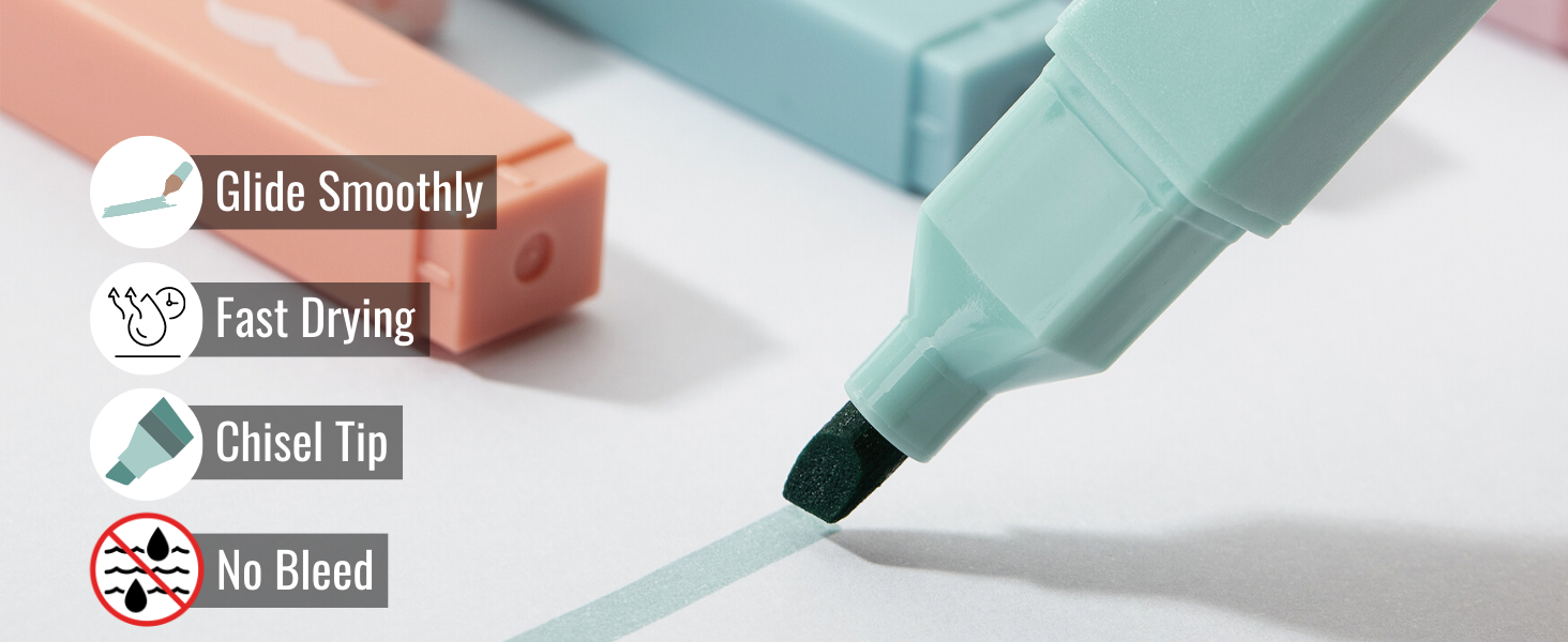 Amazon.com : Mr. Pen- Aesthetic Cute Highlighters, 8 pcs, Chisel Tip, Earthy Colors, Assorted ...