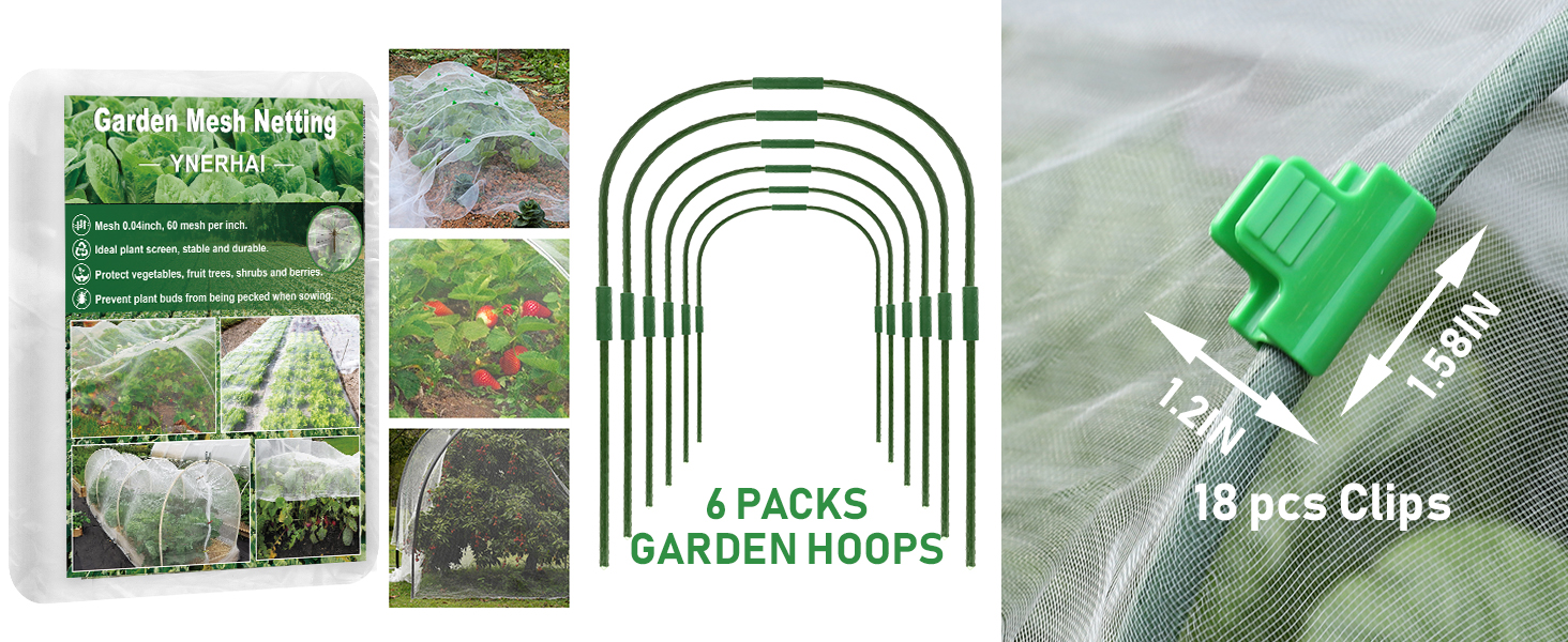Amazon.com : Garden Mesh Netting Kit, 10 * 25FT Ultra Fine Plant Netting Mesh Covers，Row Cover ...
