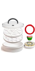 Amazon.com: 2 Pack Pie Carrier with Lid & Insulated Food Carrying Case Bag - 12" Food Storage ...