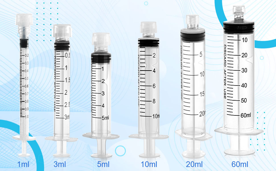 Luer Lock Syringe 1ml - Sterile Disposable Syringes without Needles (10 Pack), Individual Sealed ...