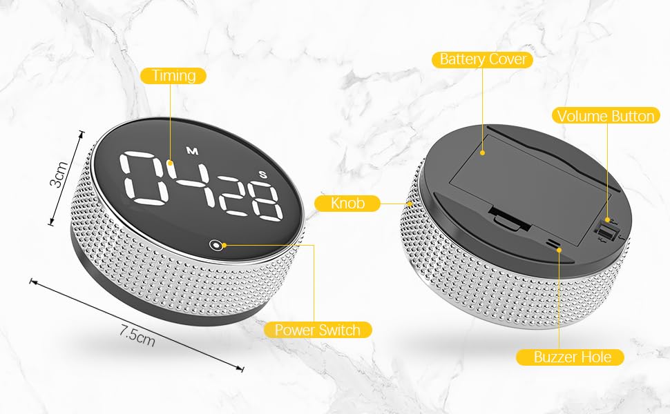 Cloyster Round Timer Led Mute Timer Self Discipline Rotation Timer