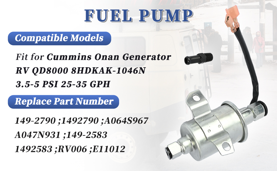 Amazon.com: Getfarway 12V Fuel Pump 149-2790 149-2583 Compatible with Cummins Onan Generator 3.5 ...