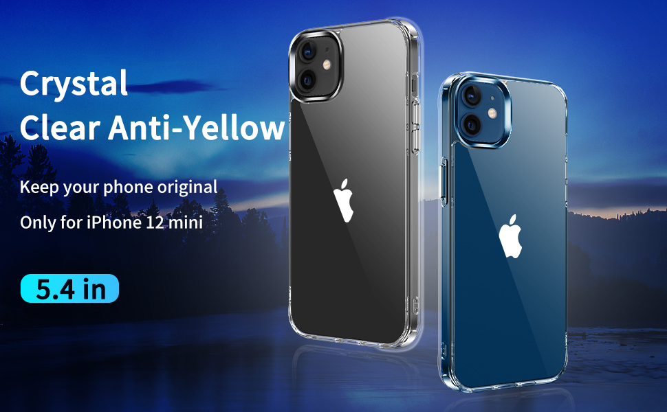 Amazon.com: JJGoo Compatiable with iPhone 12 Mini Case Clear, Transparent Shockproof Phone Case ...