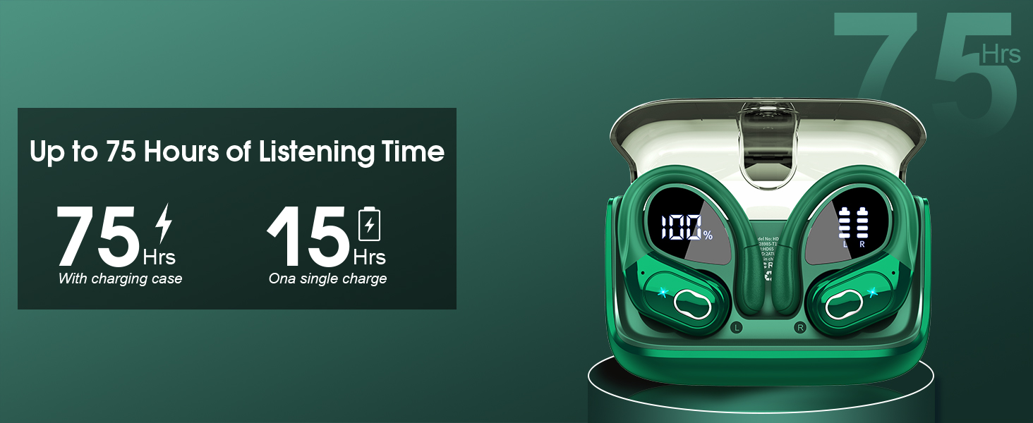 Amazon.com: Aptkdoe Wireless Earbuds 75hrs Bluetooth 5.4 Headphone ...