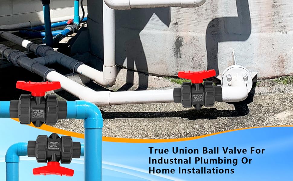 Amazon.com: UPVC 1" NPT Ball Valve, DN25 PVC True Union Full Flow, ASTM EPDM O-ring, 1 inch ...
