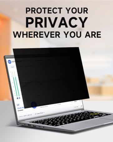 Mamol Laptop Privacy Screen 14 Inch 16:9 Aspect, Anti Glare Blue Light ...