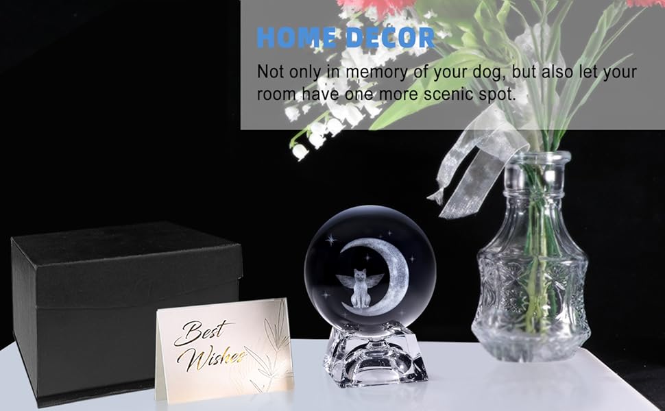 Amazon.com : Cat Memorial Gifts, 3D Laser Etched Crystal Ball with Stand, Loss of Cat Sympathy ...