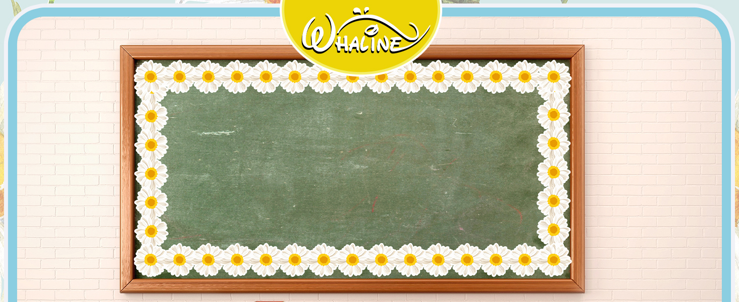 Amazon.com: Whaline Spring Daisy Flower Bulletin Board Border 32.8Ft 3D ...