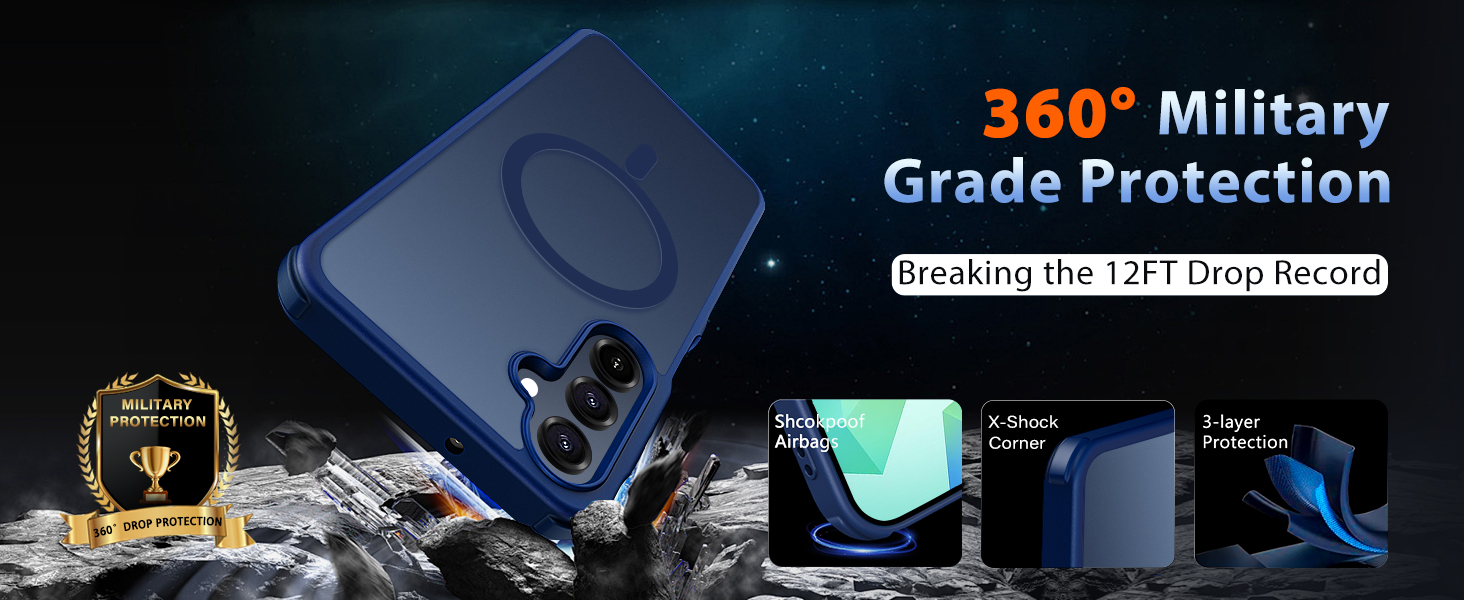 Amazon.com: Iokmax for Samsung Galaxy A16 5G Case with 2X Screen Protector, Magnetic Military ...