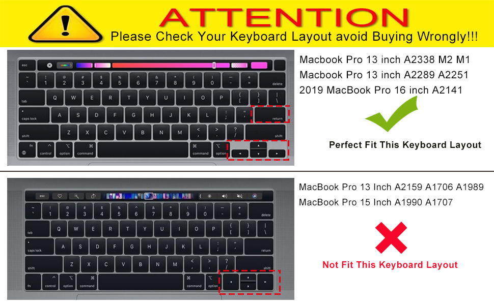 Amazon.com: CaseBuy MacBook Pro 13 inch Keyboard Cover Shortcuts for ...
