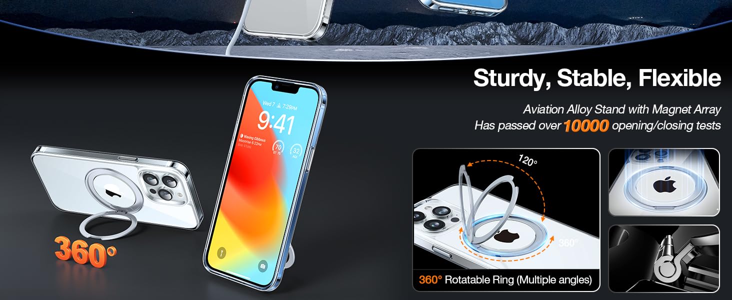 Amazon.com: TORRAS 2024 Upgraded 360° Rotatable Ring for iPhone 13 Pro Max Phone Case, Fit for ...