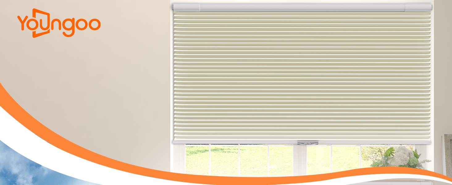 Amazon.com: Youngoo No Drill Blackout Shades Tension Cordless Cellular ...