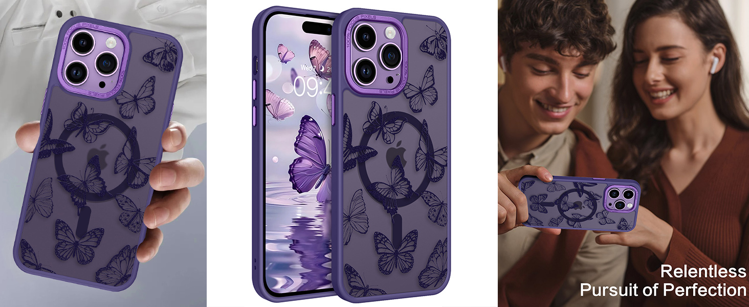 Amazon.com: BENTOBEN for iPhone 14 Pro Max Case, Cute Butterfly Pattern Magnetic Phone Case ...