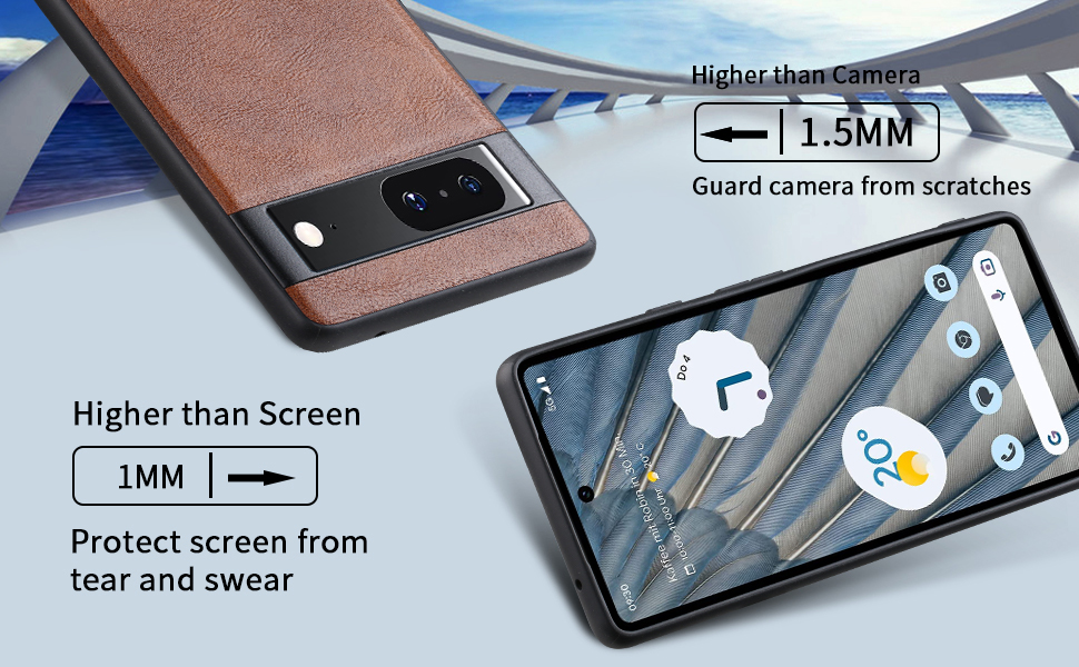 Amazon.com: X-level for Google Pixel 7A Case, PU Leather Thin Slim Phone Cover Soft Bumper ...