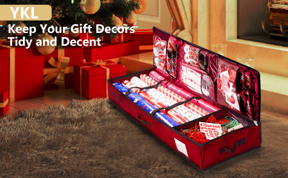 Amazon.com: YKL Gift Wrap Organizer 42 Inch, 600d Oxford Fabric Christmas Wrapping Paper Storage ...