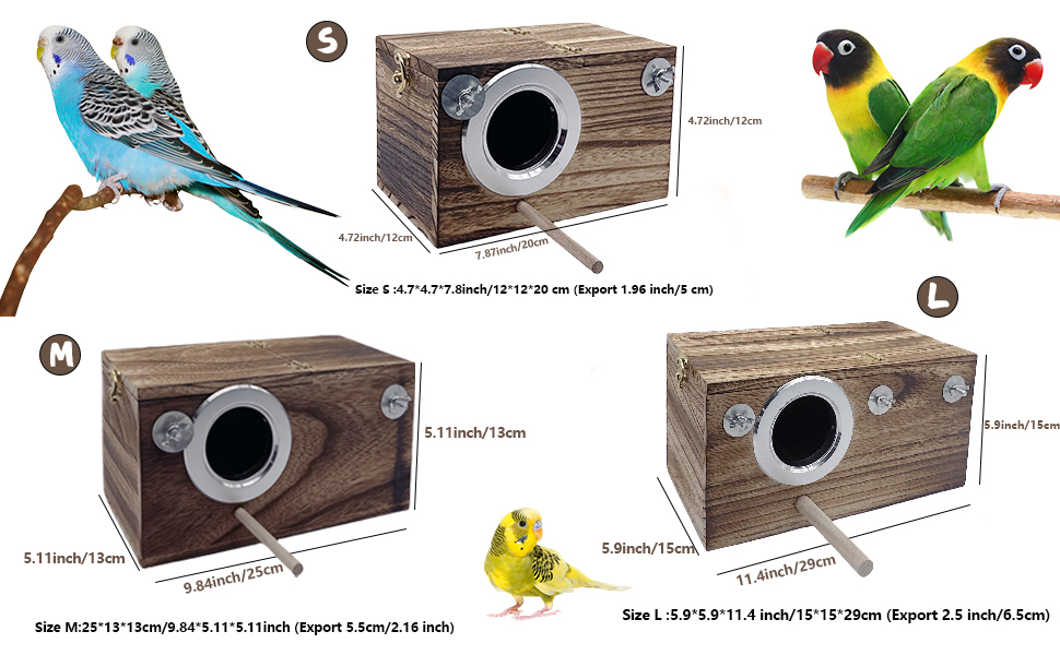 Amazon.com : kathson Parrots Nesting Box Parakeet Nest House for Cage Budgie Breeding Hut with ...