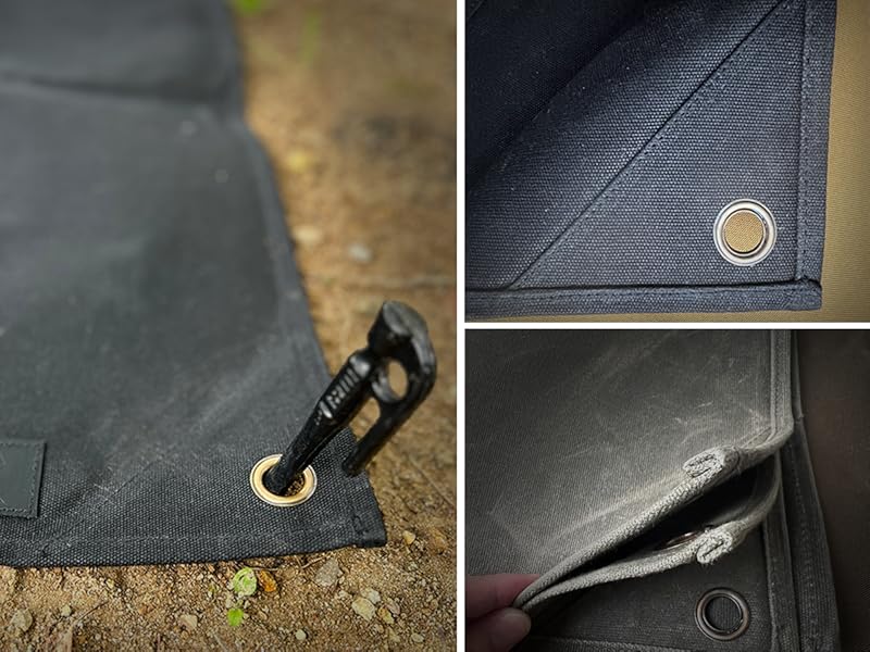 Amazon | ZUKK 帆布シート グランドシート キャンプ 帆布 パラフィン 本革 100×68cm ソロ 16oz キャンバス 厚手 撥水 防水 高耐久 テントシート マルチシート ...