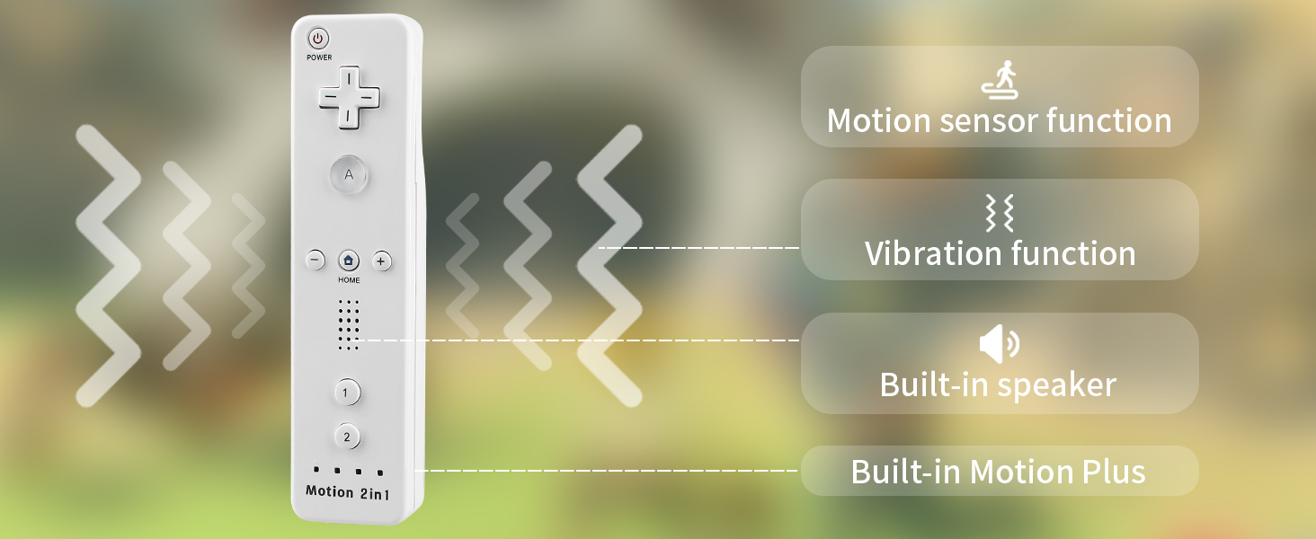 OSTENT 2 in 1 Remote Controller Built in Motion Plus for Nintendo Wii ...