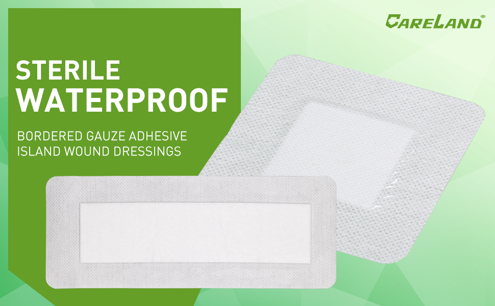 Amazon.com: Waterproof Bordered Gauze Island Dressing 4x10 Box of 30 Pads Sterile Medical ...