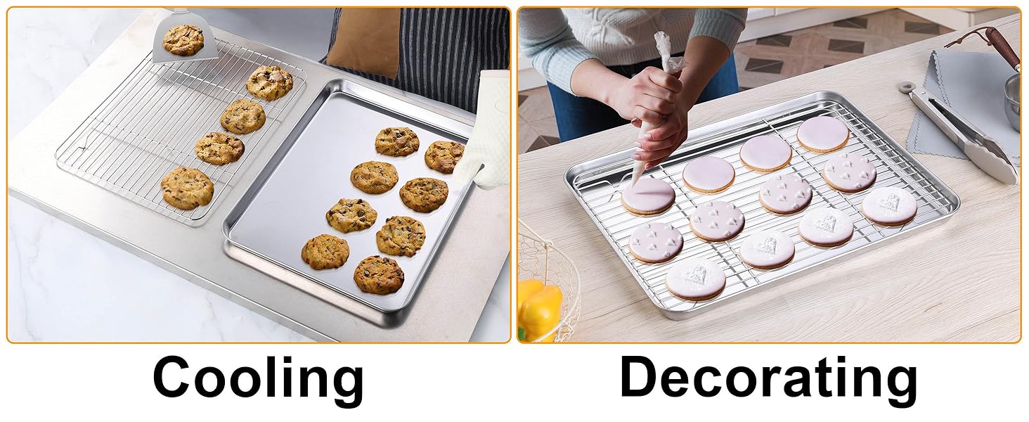 Amazon.com: Homikit Baking Sheet Pan with Rack Set, 18" x 13" Nonstick ...