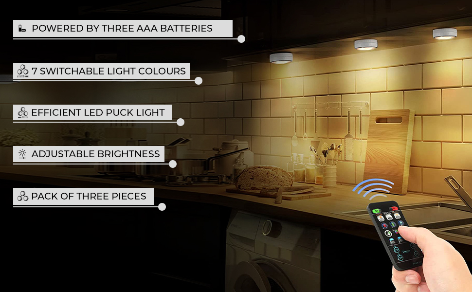 Buy ELEPHANTBOAT® 3 Pcs LED Night Light with Remote, 7 Color RGB Light ...