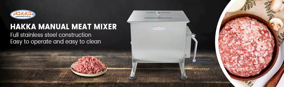 Hakka 40-Pound/20-Liter Capacity Tank Stainless Steel Manual Meat Mixers (Mixing Maximum 30 ...