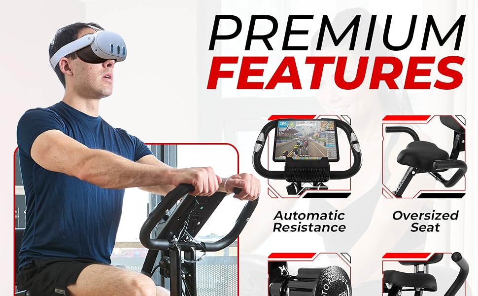 SmartXBike Pro 4-in-1 Exercise Bike Folding Indoor Cycling Fitness Bike with Magnetic Auto ...