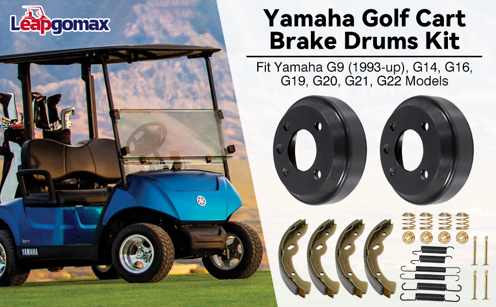 Amazon.com: LEAPGOMAX Yamaha Golf Cart Brake Drum/Hub&Brake Shoes ...
