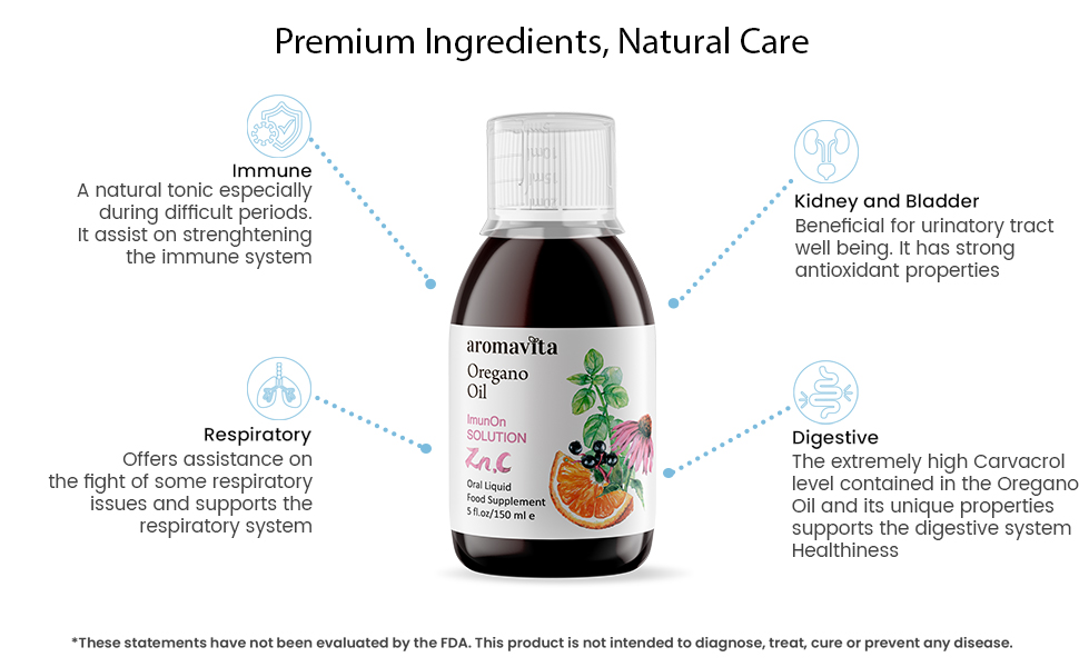 Amazon.com: AROMAVITA ImunOn Solution Syrup - Oregano Oil-Echinacea Extract,Elderberry,Sambucus ...