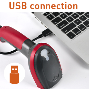 Amazon.com : Barcode Scanner Wired,JRHC 2D Bar Code Reader Automatic QR 1D Bar Code Scanner ...