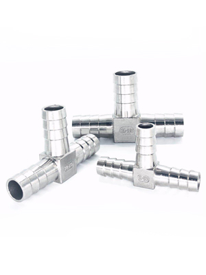 ANPTGHT 1/2" Tee Hose Barb Fitting Stainless Steel Equal Barb 3 Way T shaped Splitter Joint ...