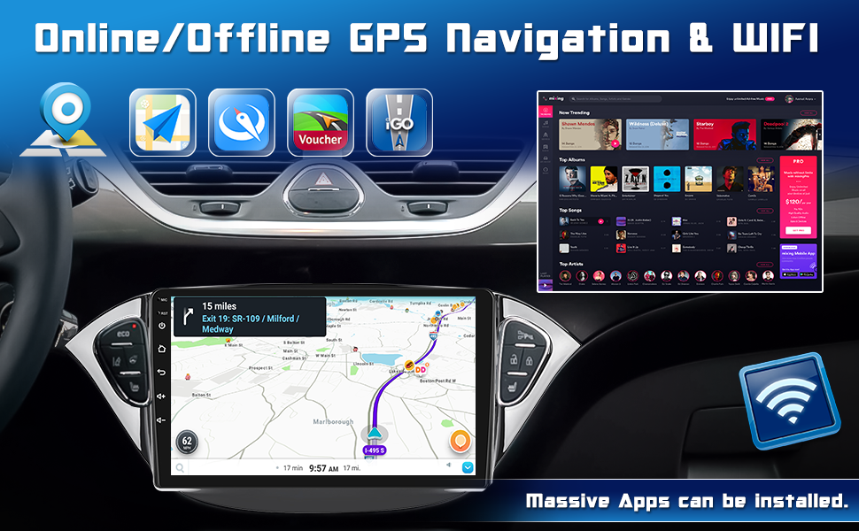 9 Zoll Android Autoradio mit Navi für Opel Corsa 2015/Opel Adam 2013-2016, Hikity 2+32GB ...