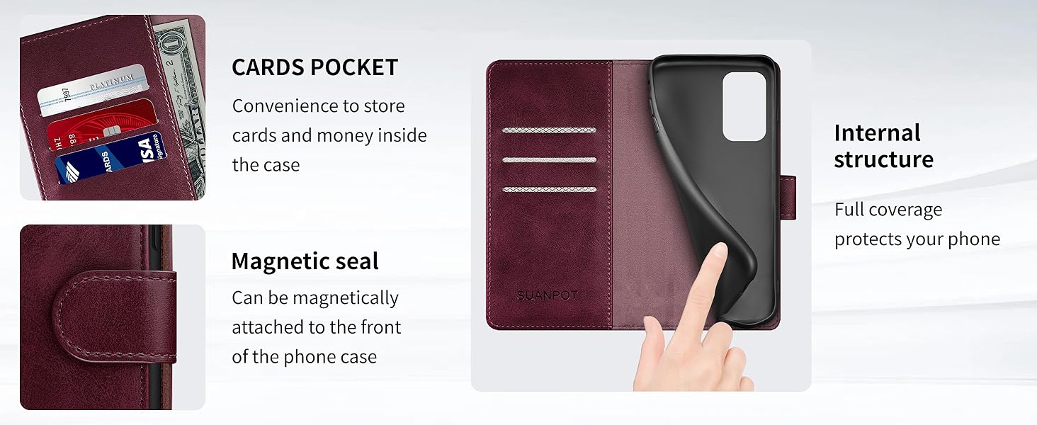 SUANPOT for Samsung Galaxy A23 5G/4G case with [Credit Card Holder][RFID Blocking],PU Leather ...