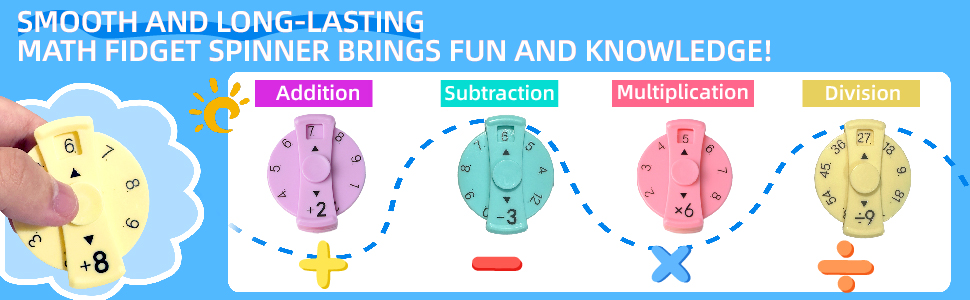 Amazon.com: HICYOO Math Fidget Spinners, 9PCS Math Facts Fidget Spinner ...