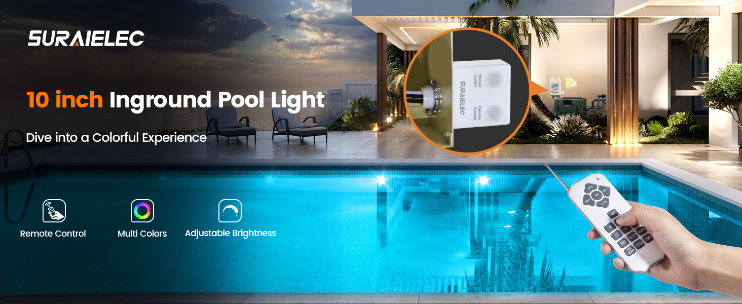 Amazon.com : SURAIELEC 12V AC Pool Lights for Inground Pool, 10 inch ...