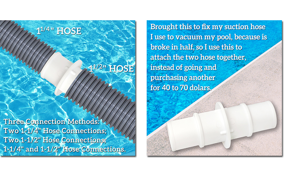 Amazon.com: Sharutia 1.25 to 1.5 inch Pool Hose Adapter Connector ...