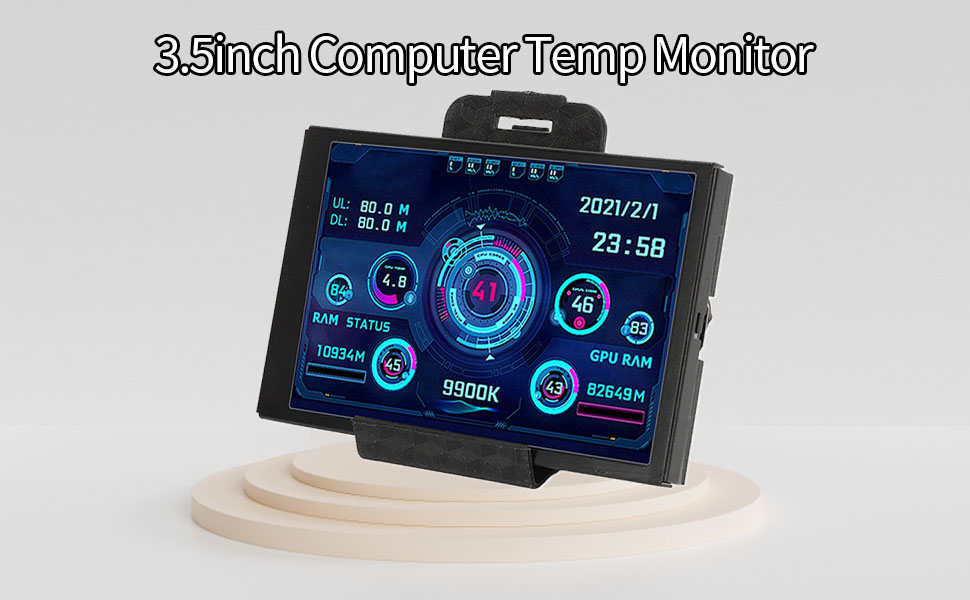 3.5 Inch IPS USB Mini Screen, Computer Temp Monitor, PC CPU HDD Data Monitor, PC Sensor Panel ...
