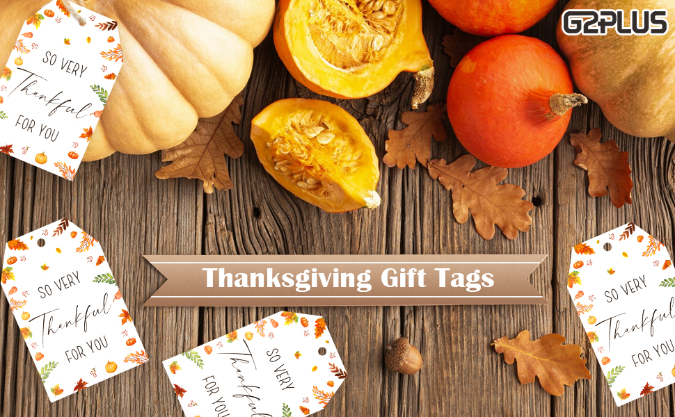 Amazon.com: G2PLUS Happy Thanksgiving Tags, Thanksgiving Leaf Tags, So ...