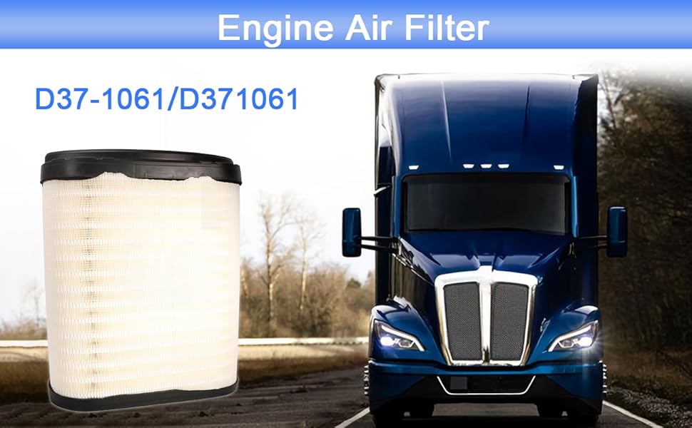 D37-1061 Filtro de aire para motor, para Kenworth T680 2023, para Peterbilt 579 2023, sustituye ...
