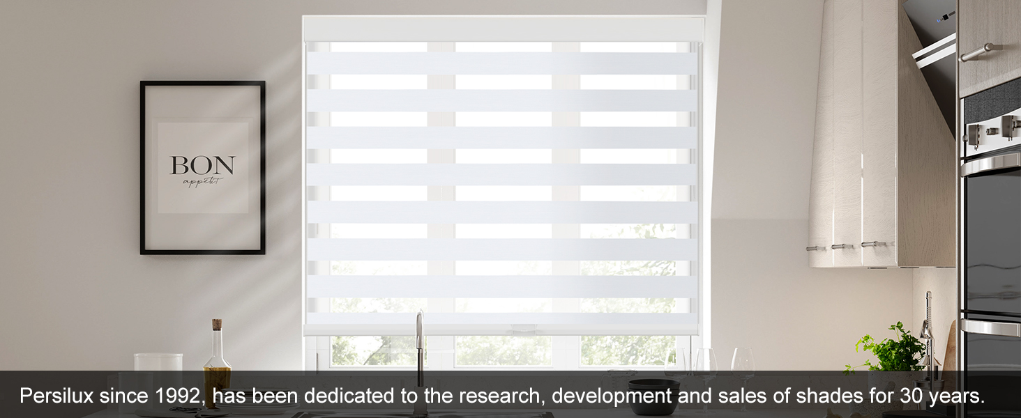 Amazon.com: Persilux Blackout Zebra Blinds for Windows (31" W x 64" H, White) Cordless Zebra ...