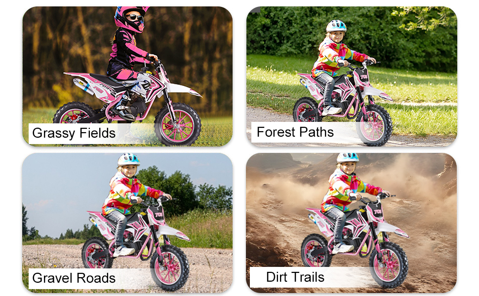 Amazon.com: mufsceku 49CC Kids Dirt Bike,2-Stroke Off Road Tires Motorcycle Gas Power,Pocket ...