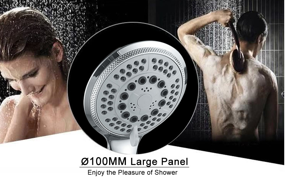 GRIFEMA COMPLENTOS-G804 Wassersparende Handbrause, Gross (Durchmesser, 100mm), 3 Strahlarten ...