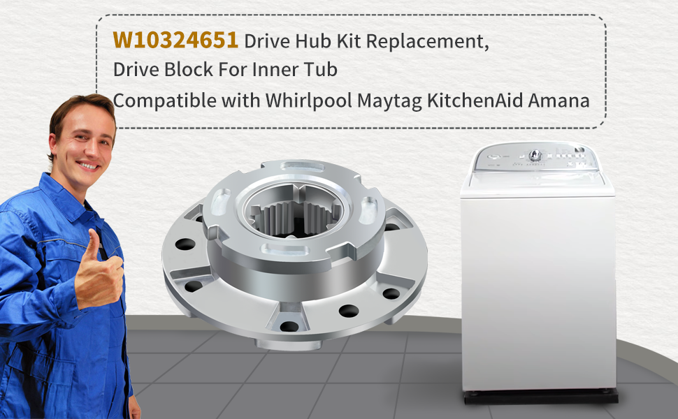 Amazon.com: XQK W10324651 Drive Hub Kit Replacement,Drive Block for Inner Tub Compatible with ...