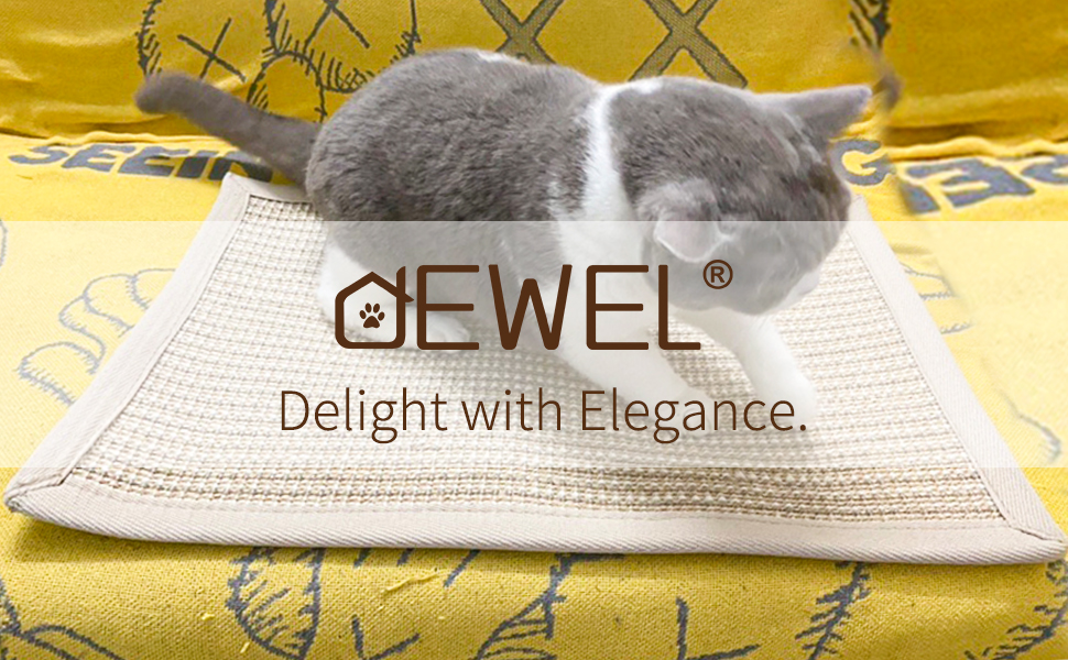 Amazon | DEWEL 猫用爪とぎマット 40×60cm 猫用スクラッチャーマット 猫用 爪とぎ マット 高密度 天然サイザル麻製 夏 猫 爪研ぎ 猫用おもちゃ 猫用品 ソファー 家具 ...