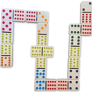 Amazon.com: CHH Games Double 12 Mexican Train Dominoes Color Dot in ...
