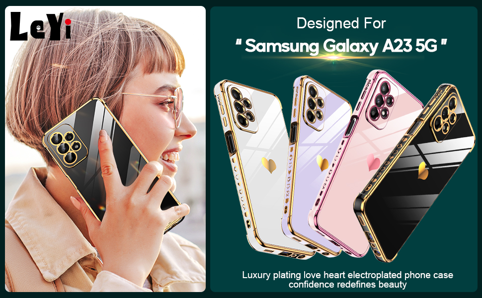 Amazon.com: LeYi for Galaxy A23 5G Phone Case: with Screen Protector [2 Pcs]+ Full Camera ...